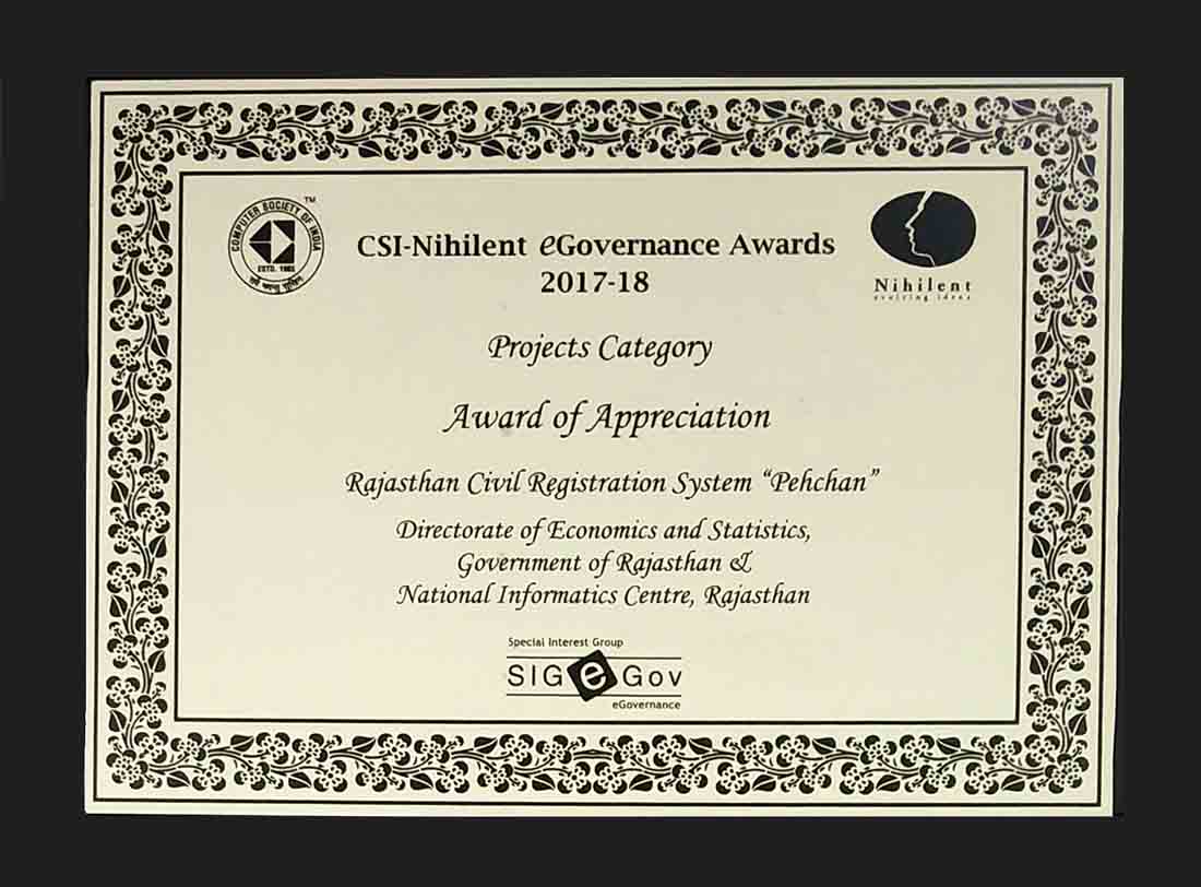 Home|Pehchan, Rajasthan Birth and Death, Civil Registration System